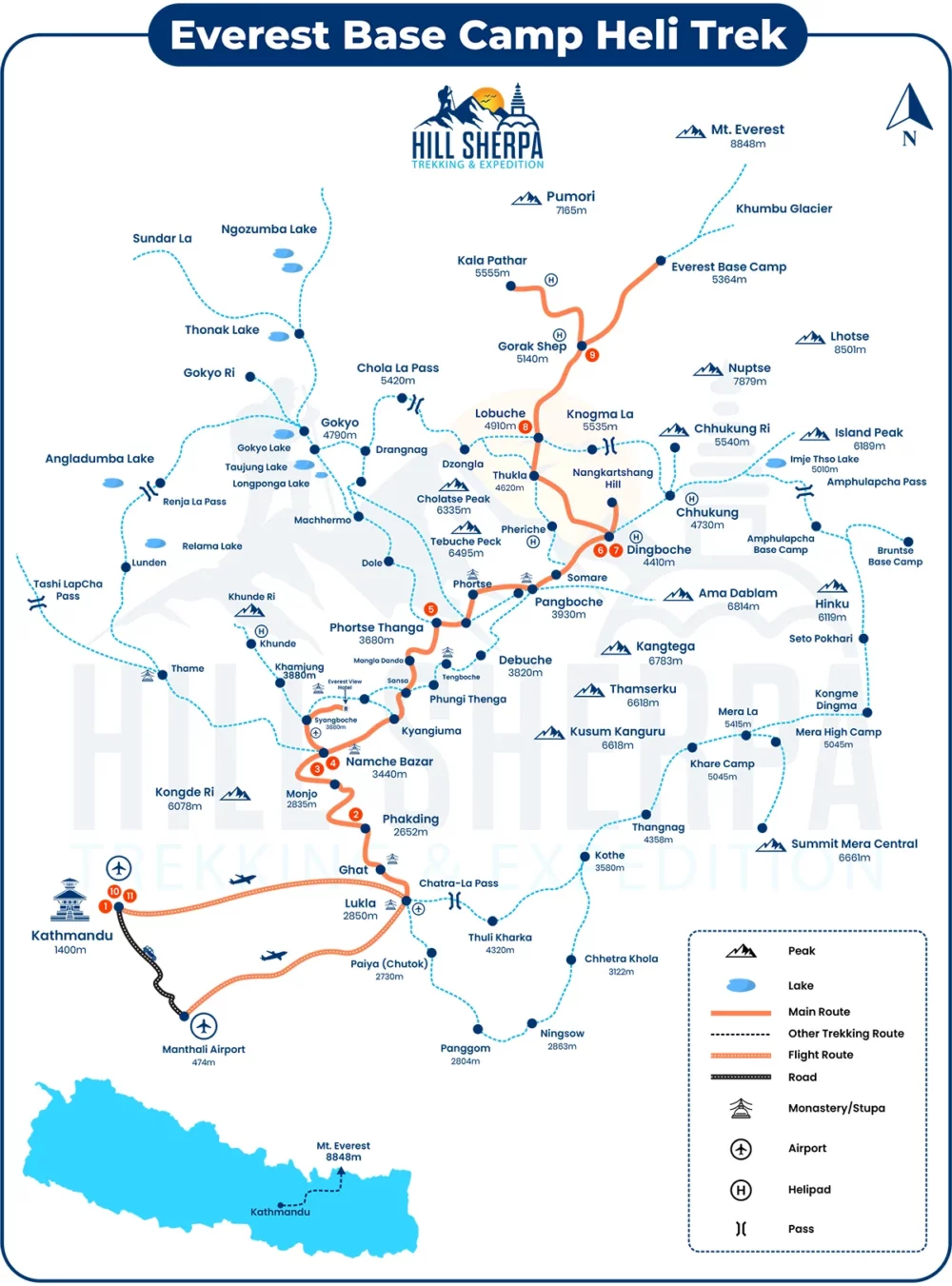 Everest Base Camp Heli Trek 11 Days Best Itinerary